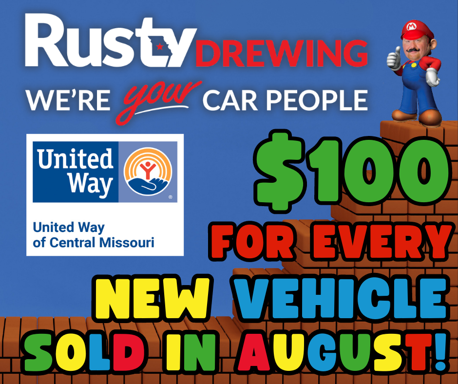 Rusty Drewing $100 New Car Sale Fundraiser for United Way | United Way ...